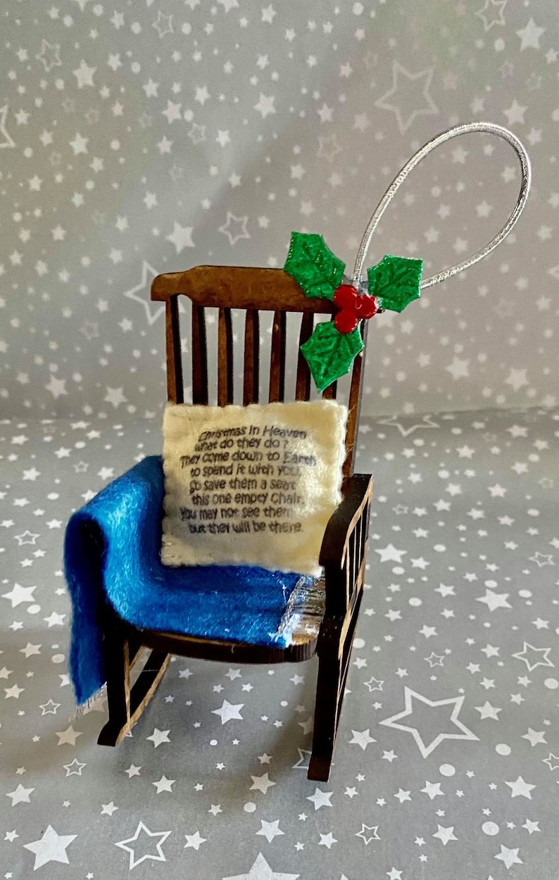 Christmas in Heaven Memorial Rocking Chair Ornament Empty - Etsy