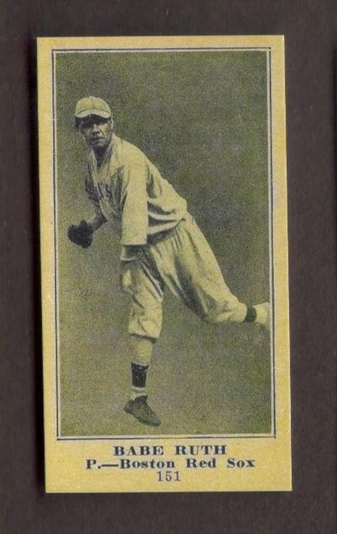 BABE RUTH Novelty Rookie RP Card 151 Weil Red Sox 1916 M101 - Etsy