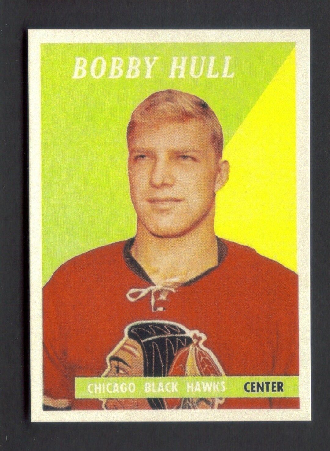 BOBBY HULL Novelty Rookie RP Card 66 Black Hawks 1958 T Free Shipping ...
