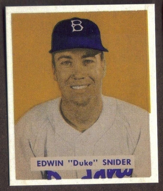 Edwin DUKE SNIDER Novelty Rookie RP Card 226 Dodgers Rc 1949 | Etsy