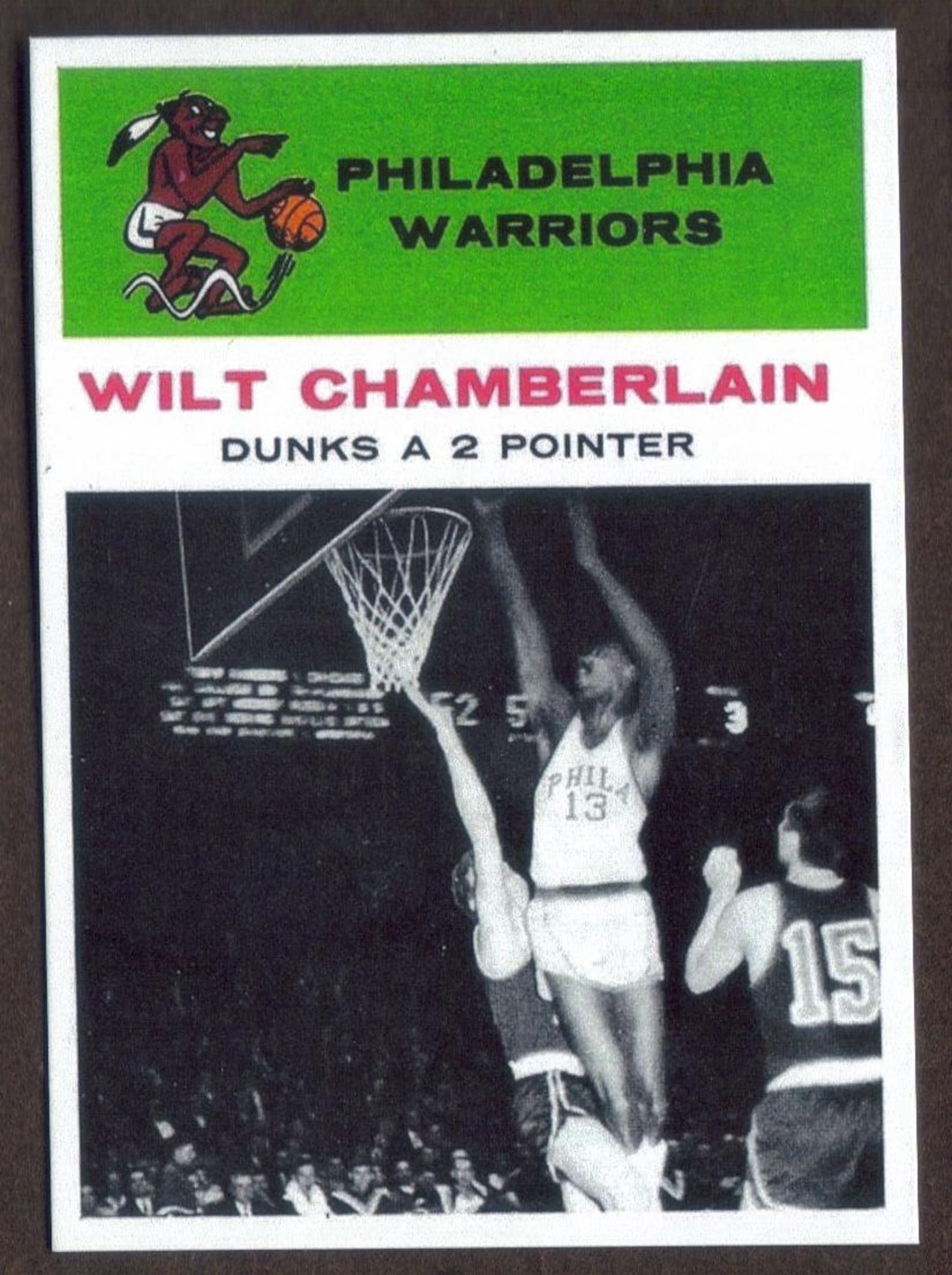 WILT CHAMBERLAIN Novelty Rookie RP Card 47 in Action Dunks - Etsy
