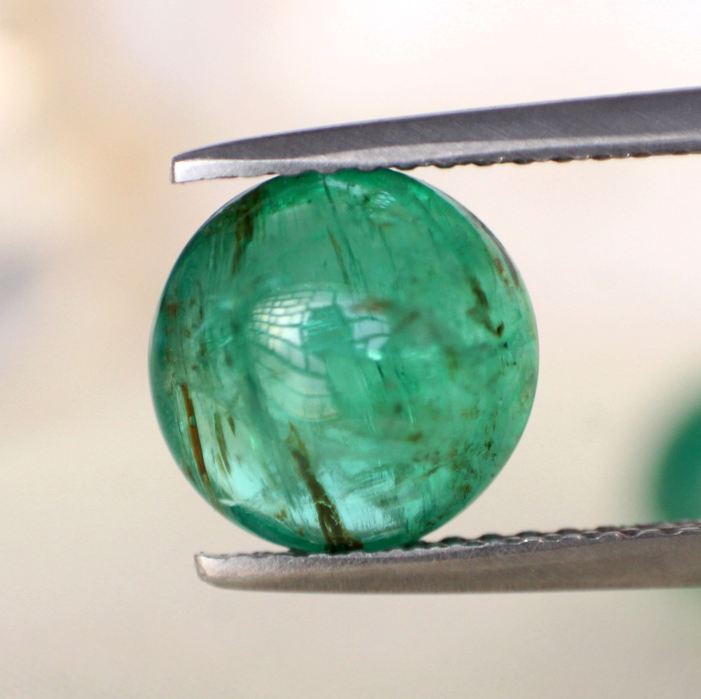 Emerald Round Cabochon 7.15 Cts. 3 pcs Natural Emerald | Etsy