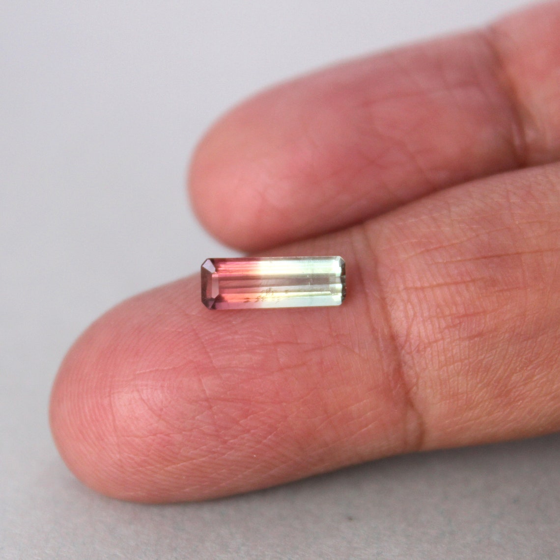 Natural Bi color Octagon Gemstone 1.08 Cts-Watermelon | Etsy