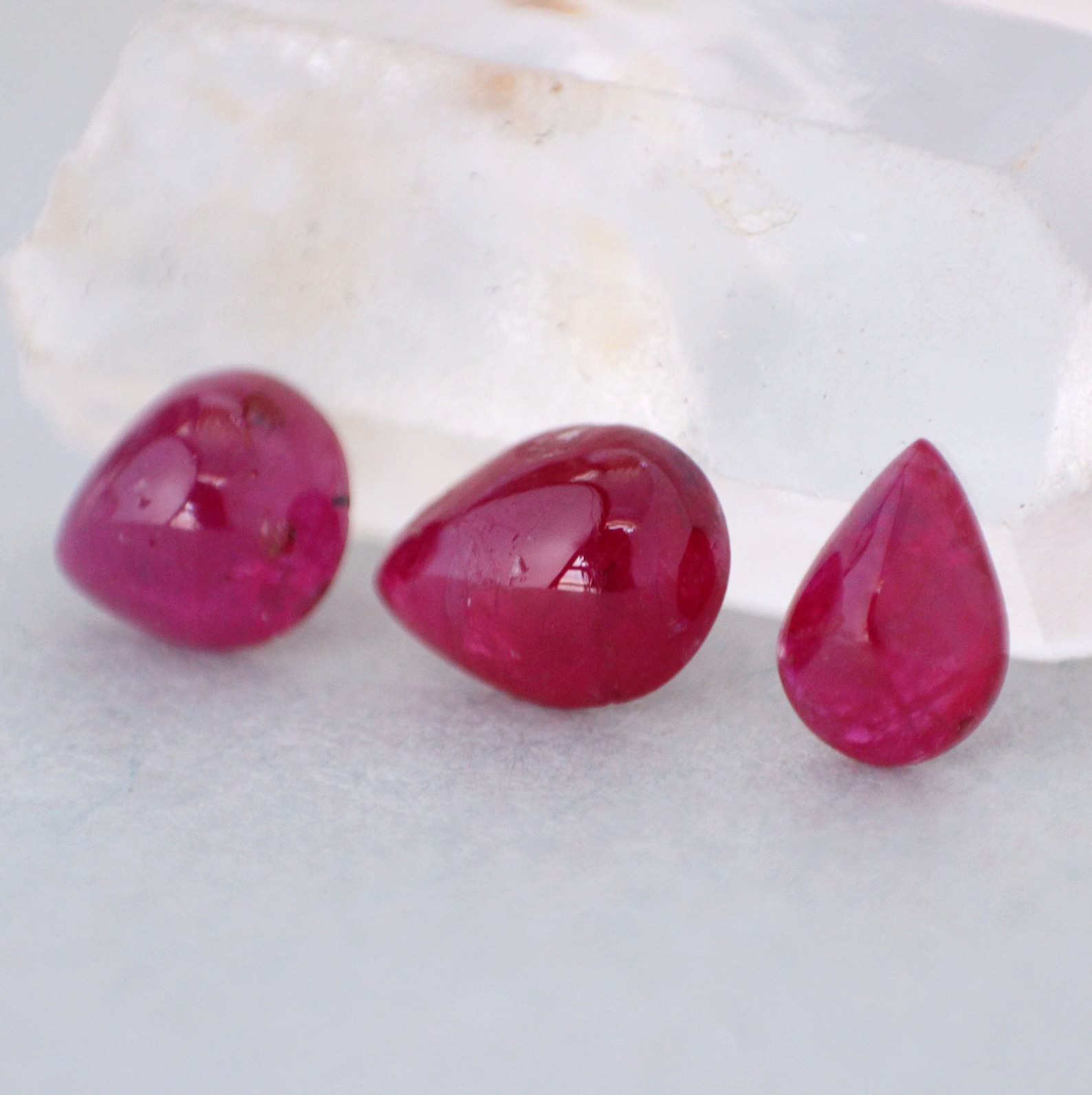 Natural Ruby Pear Cabochon 3.82 Cts 3 Pcs-loose Ruby - Etsy