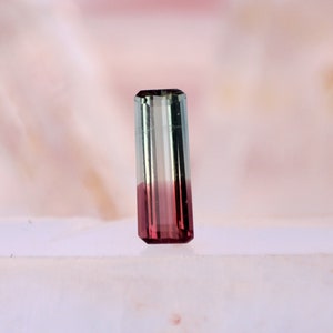 Natural Bi Color Octagon Gemstone 1.08 Cts-watermelon | Etsy