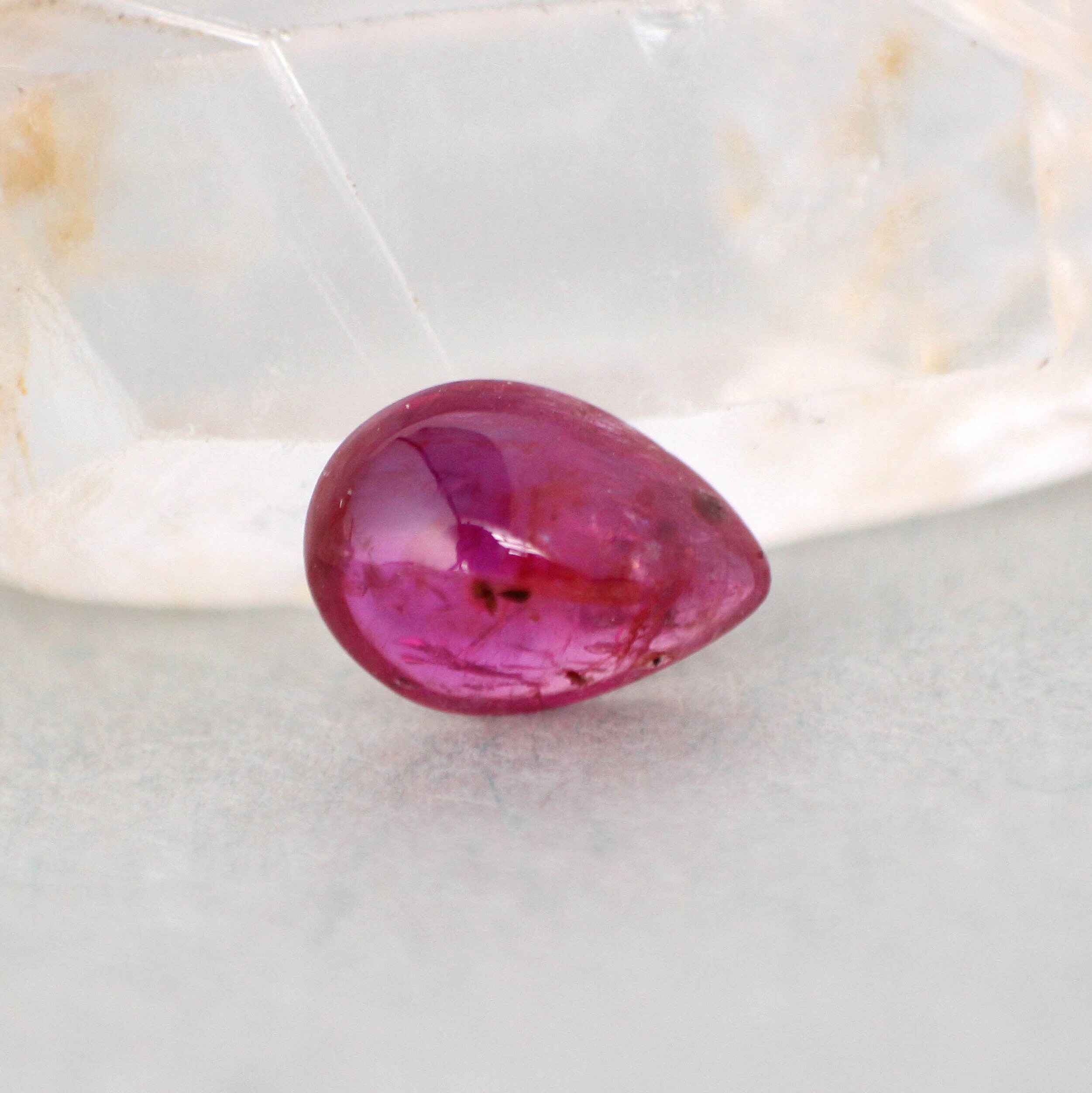 Natural Ruby Pear Cabochon 0.79 Cts Lustrous Pinkish Red | Etsy