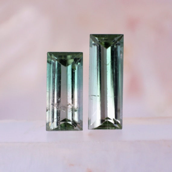 Natural Sea Foam Green Bi Color Tourmaline Baguette 4.54 Cts 2 - Etsy
