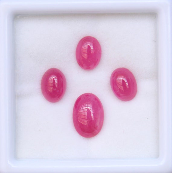 Ruby Cabochon set-Natural Ruby Cab Set 9.22 Cts. 4 pc-Pinkish | Etsy