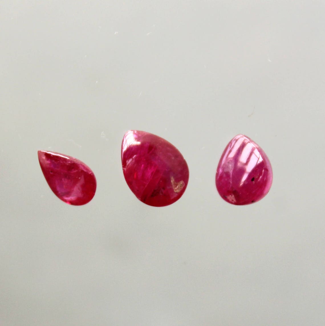 Natural Ruby Pear Cabochon 3.82 Cts 3 pcs-Loose Ruby | Etsy