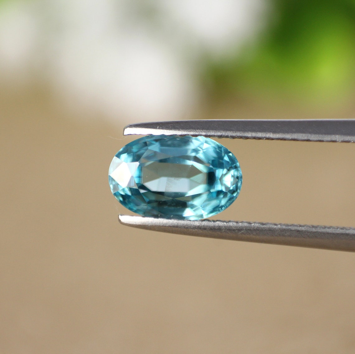 Natural Blue Zircon Oval Cut gemstone 3.18 Cts. Vibrant Oval | Etsy