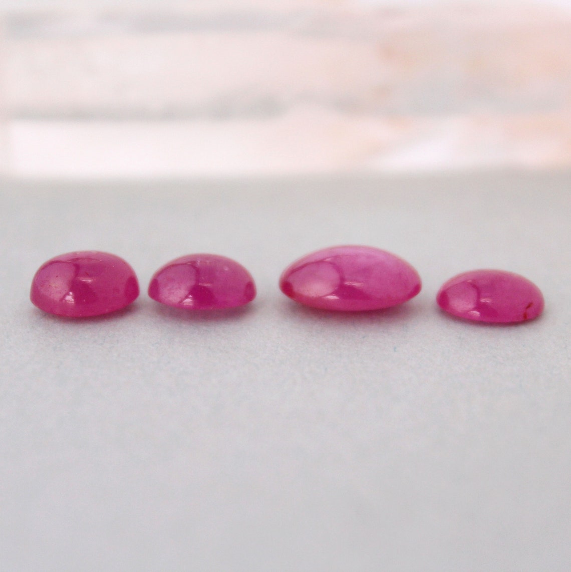 Ruby Cabochon set-Natural Ruby Cab Set 9.22 Cts. 4 pc-Pinkish | Etsy