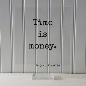 Benjamin Franklin - Floating Quote - Time is Money - Wall Hanging Art ...