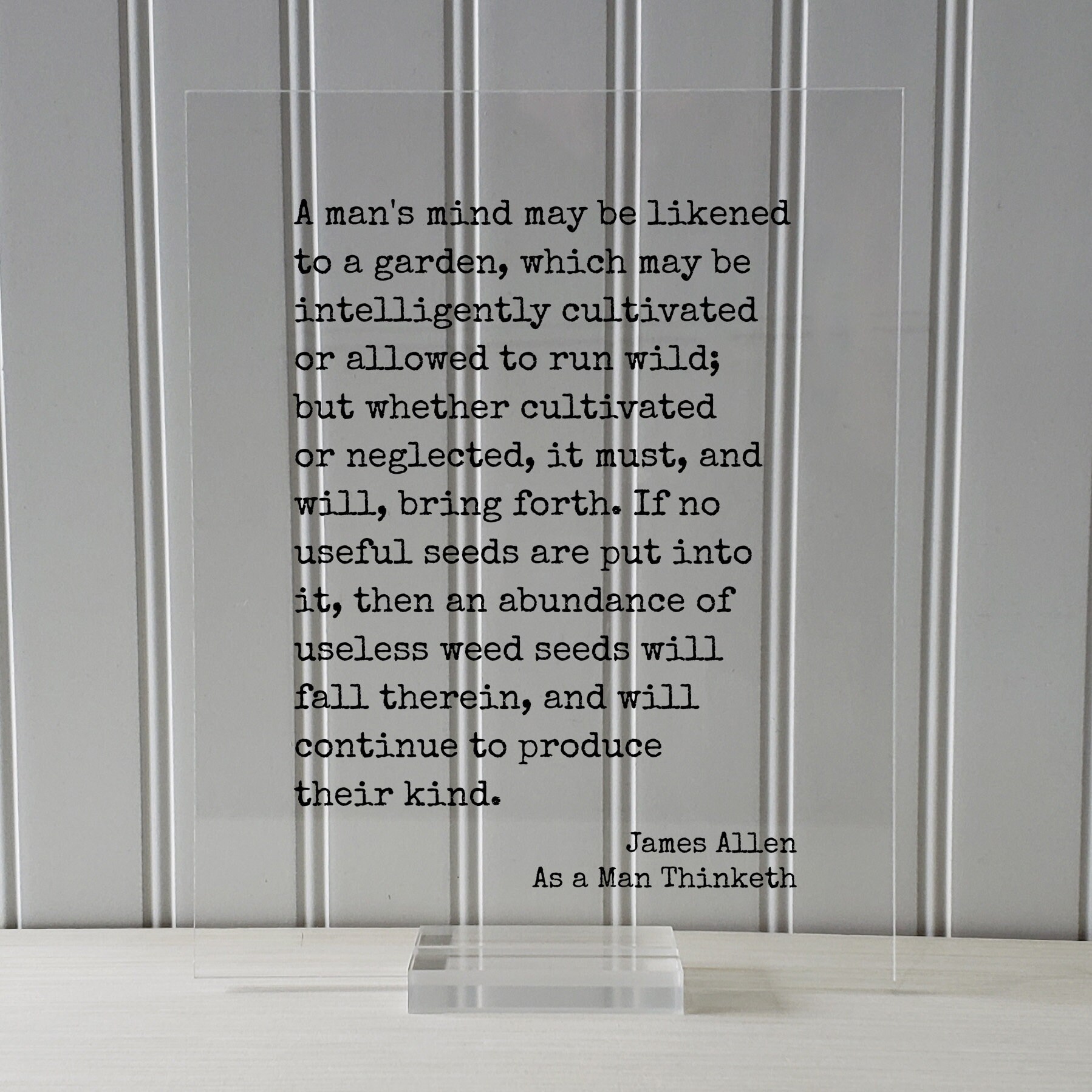 James Allen as a Man Thinketh Quote A Man's Mind May - Etsy UK