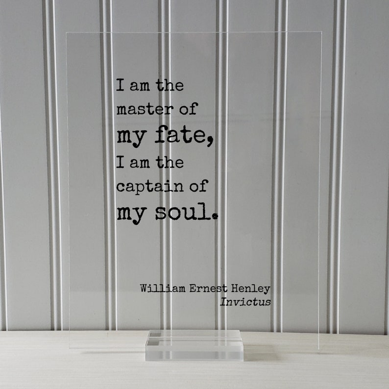 William Ernest Henley Invictus Floating Quote I Am the - Etsy