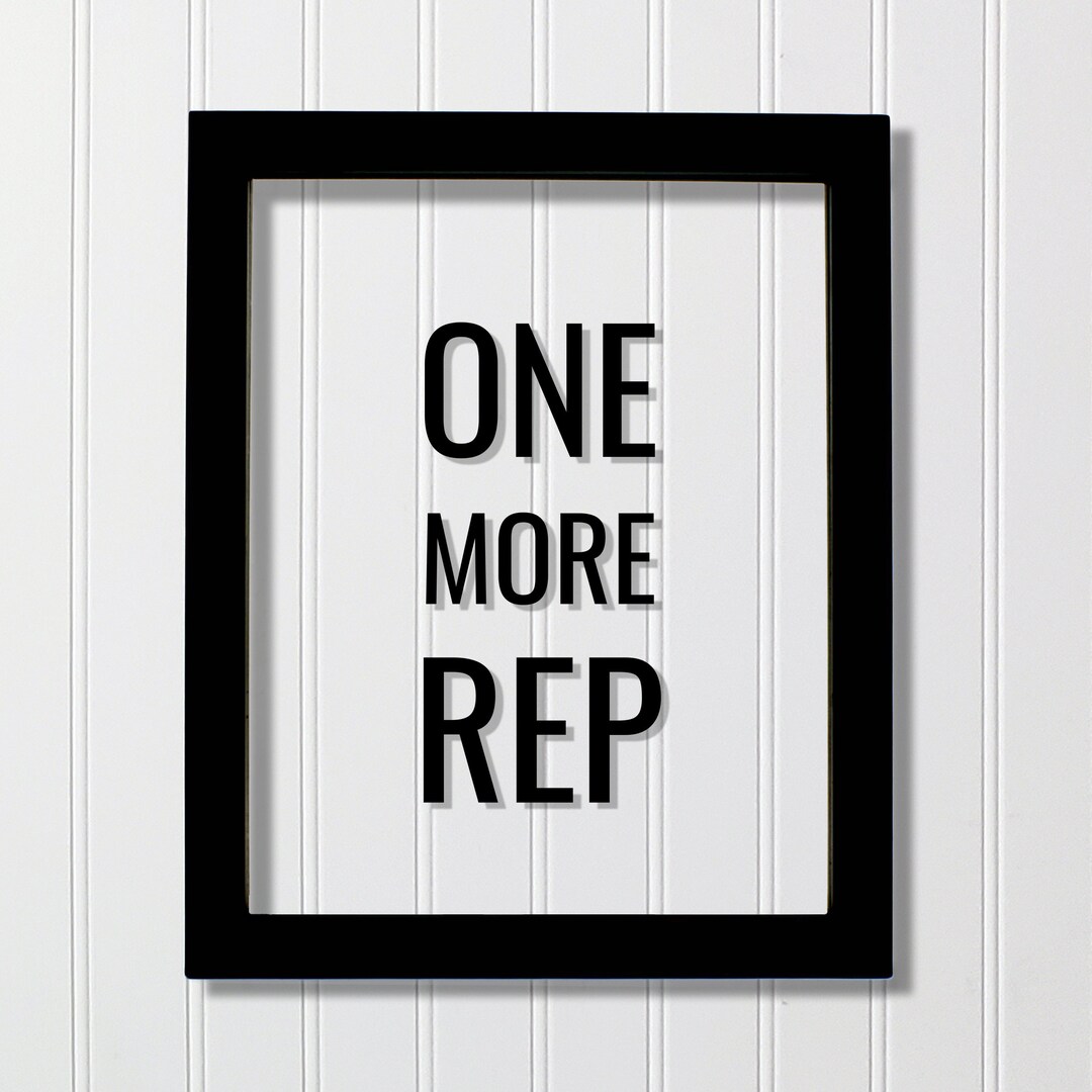 ONE MORE REP - Floating Quote - Workout Gym Decor Exercise ...