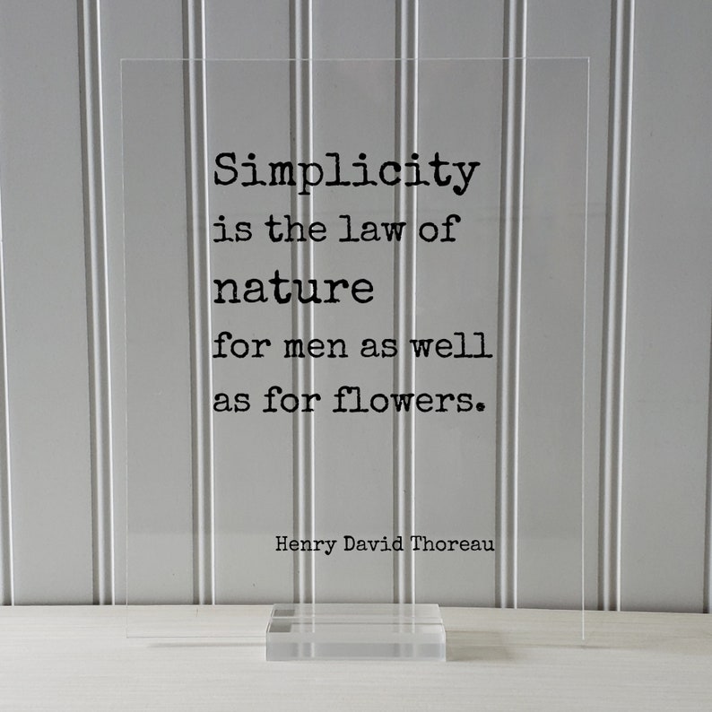 Henry David Thoreau Floating Quote Simplicity is the Law - Etsy