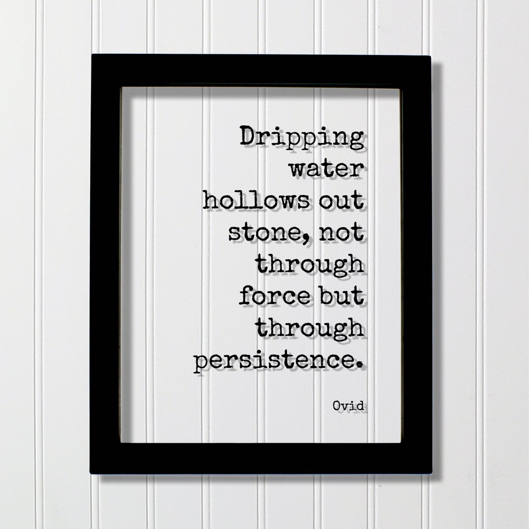 Ovid Quote - Dripping Water Hollows Out Stone Not Through Force but ...