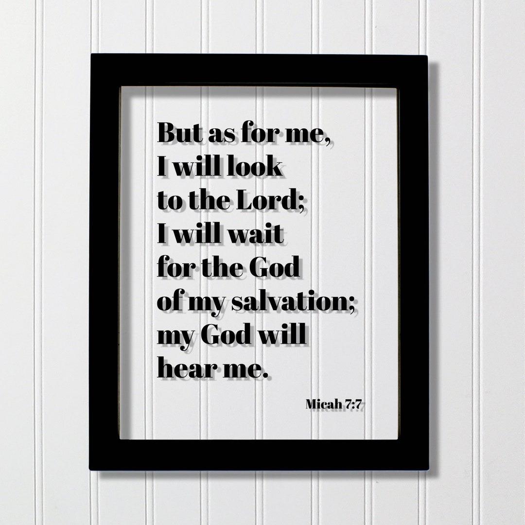 Micah 7:7 - but as for Me I Will Look to the Lord I Will Wait for the ...