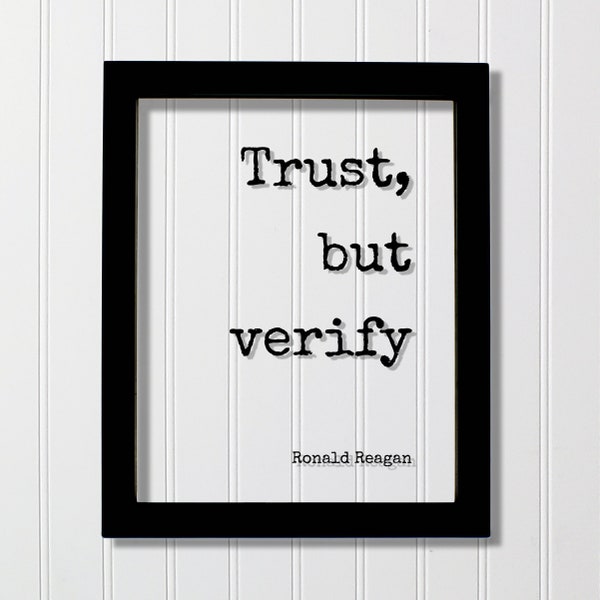 Trust but Verify Ronald Reagan - Etsy