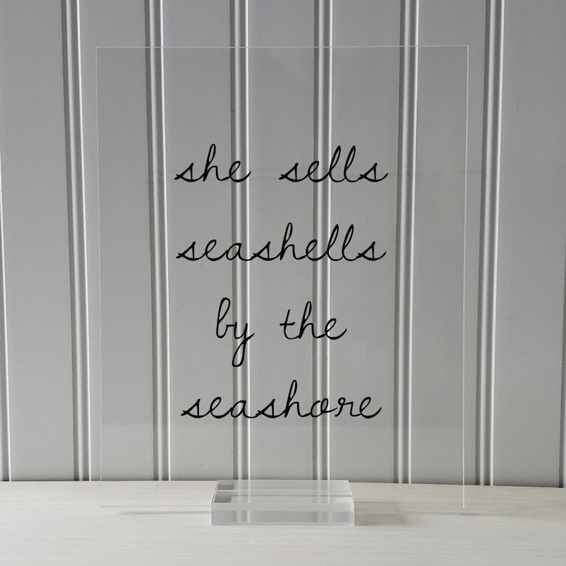 She Sells Seashells by the Seashore Floating Quote | Etsy