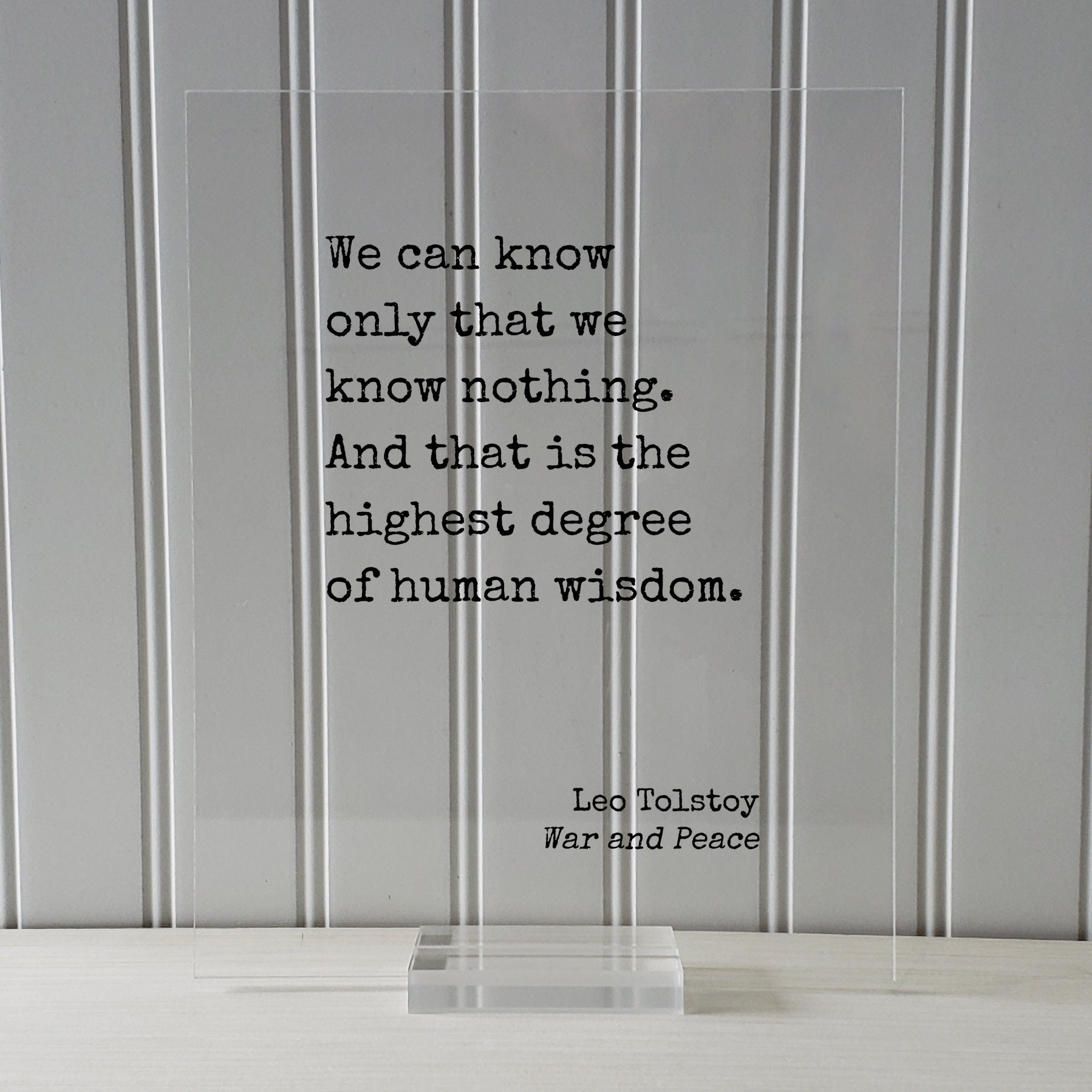 Leo Tolstoy War and Peace We Can Know Only That We Know - Etsy