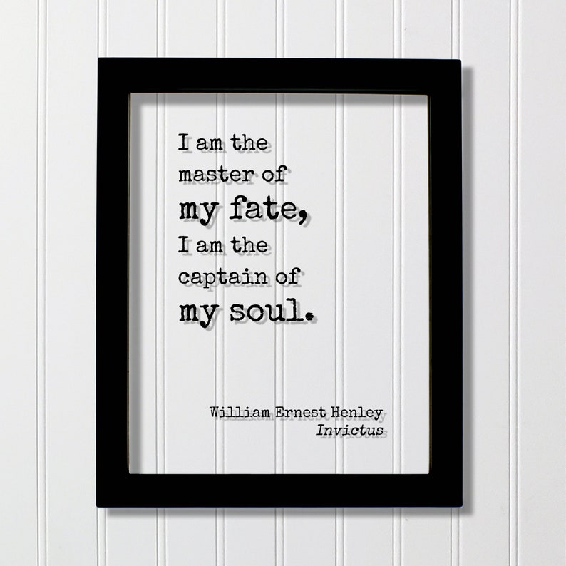William Ernest Henley Invictus Floating Quote I Am the - Etsy