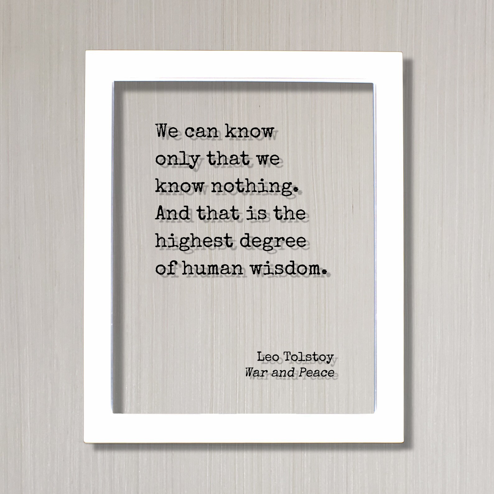 Leo Tolstoy War and Peace We Can Know Only That We Know | Etsy