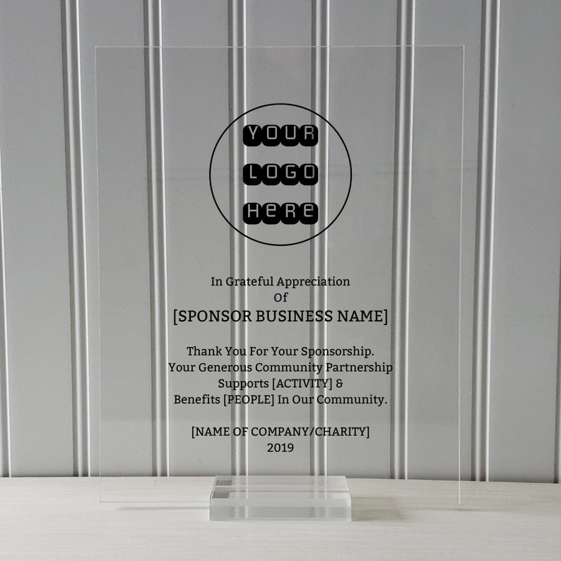 Sponsor Recognition - Donor - Floating Award Plaque - Framed - Thank ...