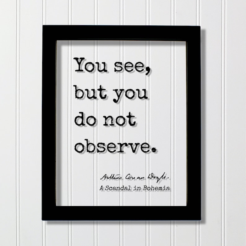 Arthur Conan Doyle You See but You Do Not Observe - Etsy