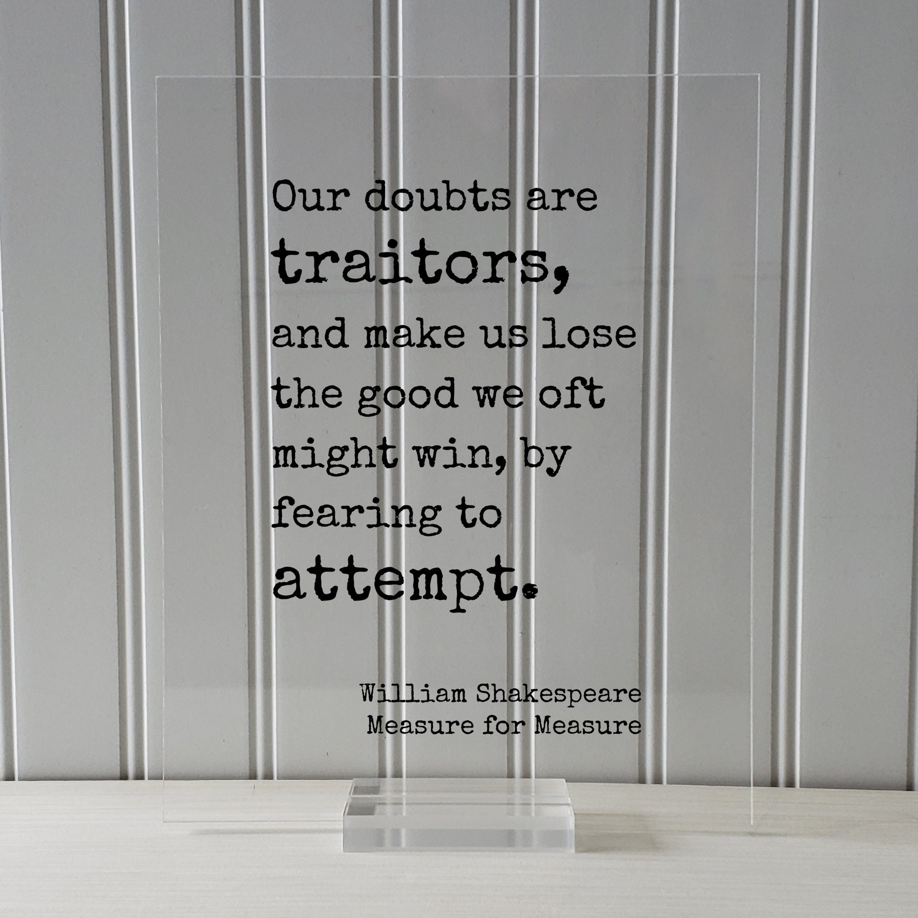 William Shakespeare Measure for Measure Quote Our Doubts - Etsy UK