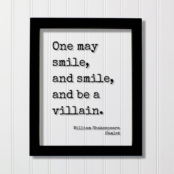 William Shakespeare Hamlet Floating Quote One May Smile - Etsy