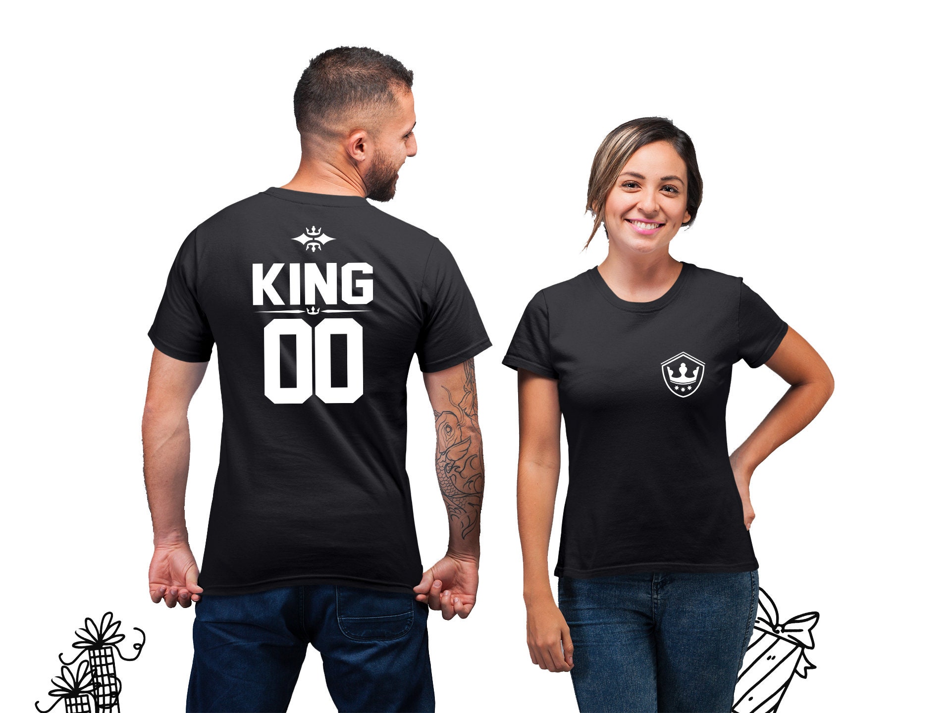 Matching Couple Shirt King Queen Tshirt King and Queen | Etsy