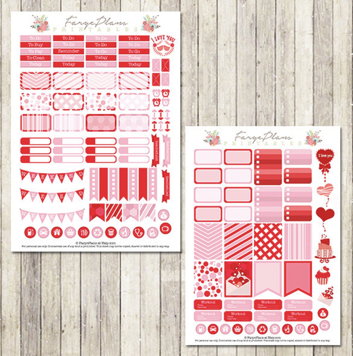 February Monthly Stickers Kit Printable PDF for Erin Condren | Etsy