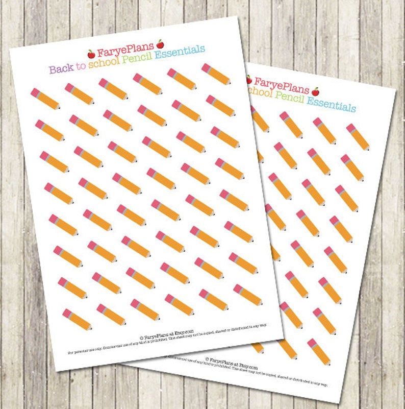 Printable Pencil Stickers for Studying Teaching / Erin - Etsy