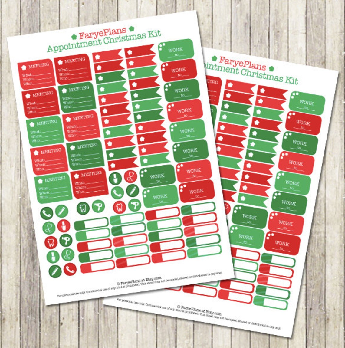 Christmas Appointment Printable Planner Stickers for Erin - Etsy