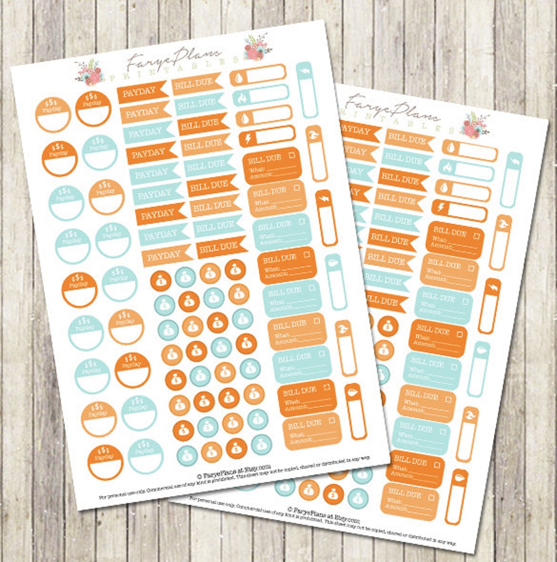 January Payday / Bill Printable Planner Stickers for Erin - Etsy