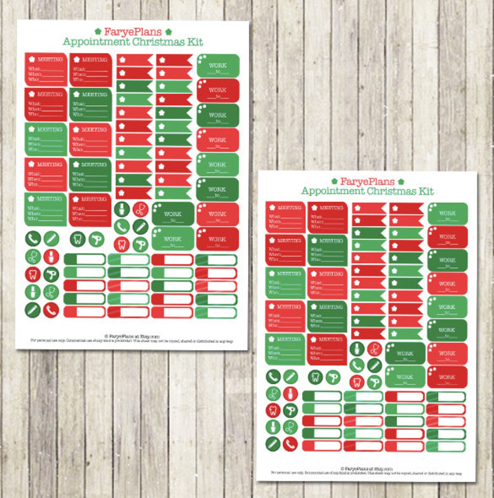 Christmas Appointment Printable Planner Stickers for Erin - Etsy