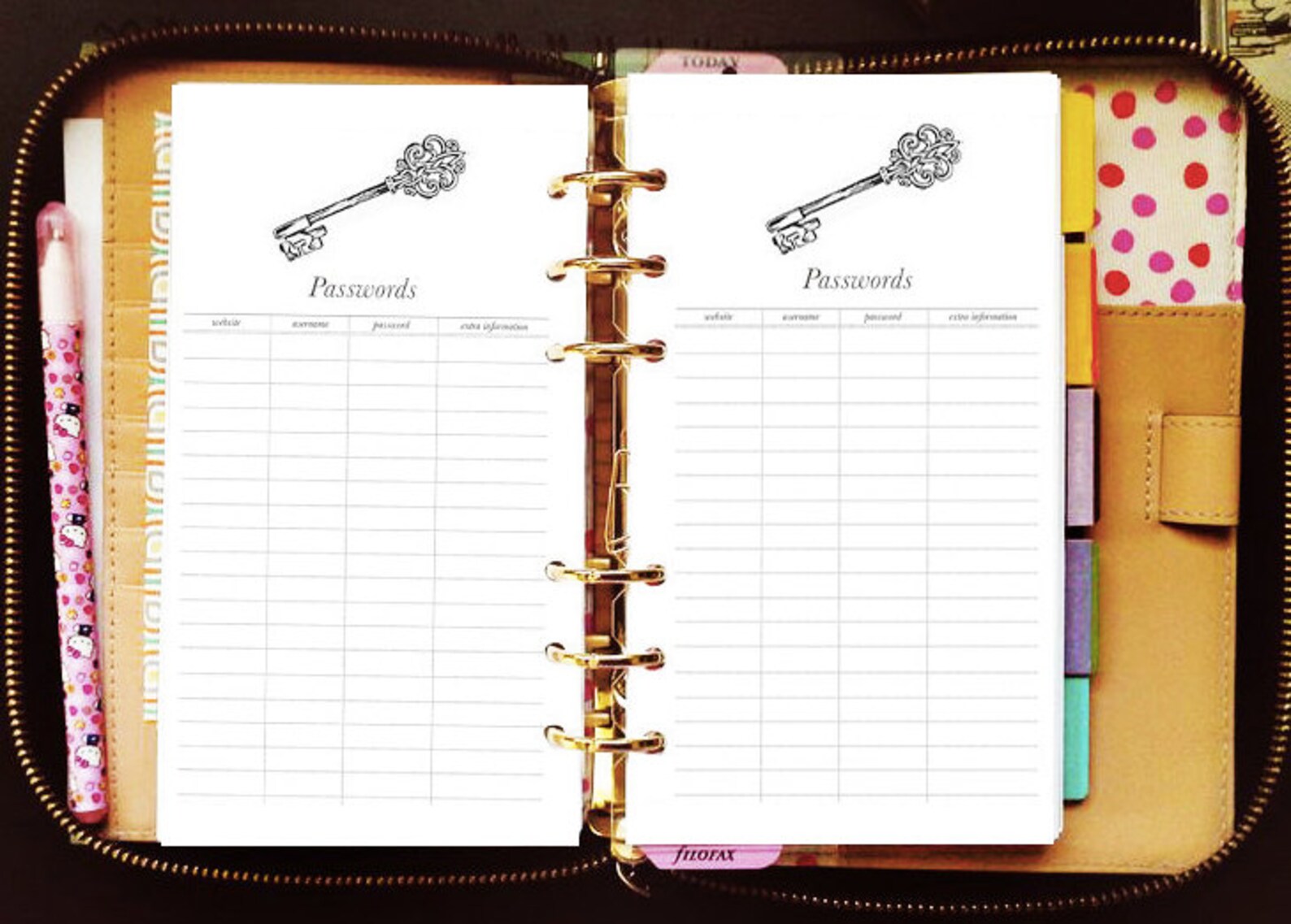 Printable Planner Inserts Personal Passwords for Kate Spade - Etsy