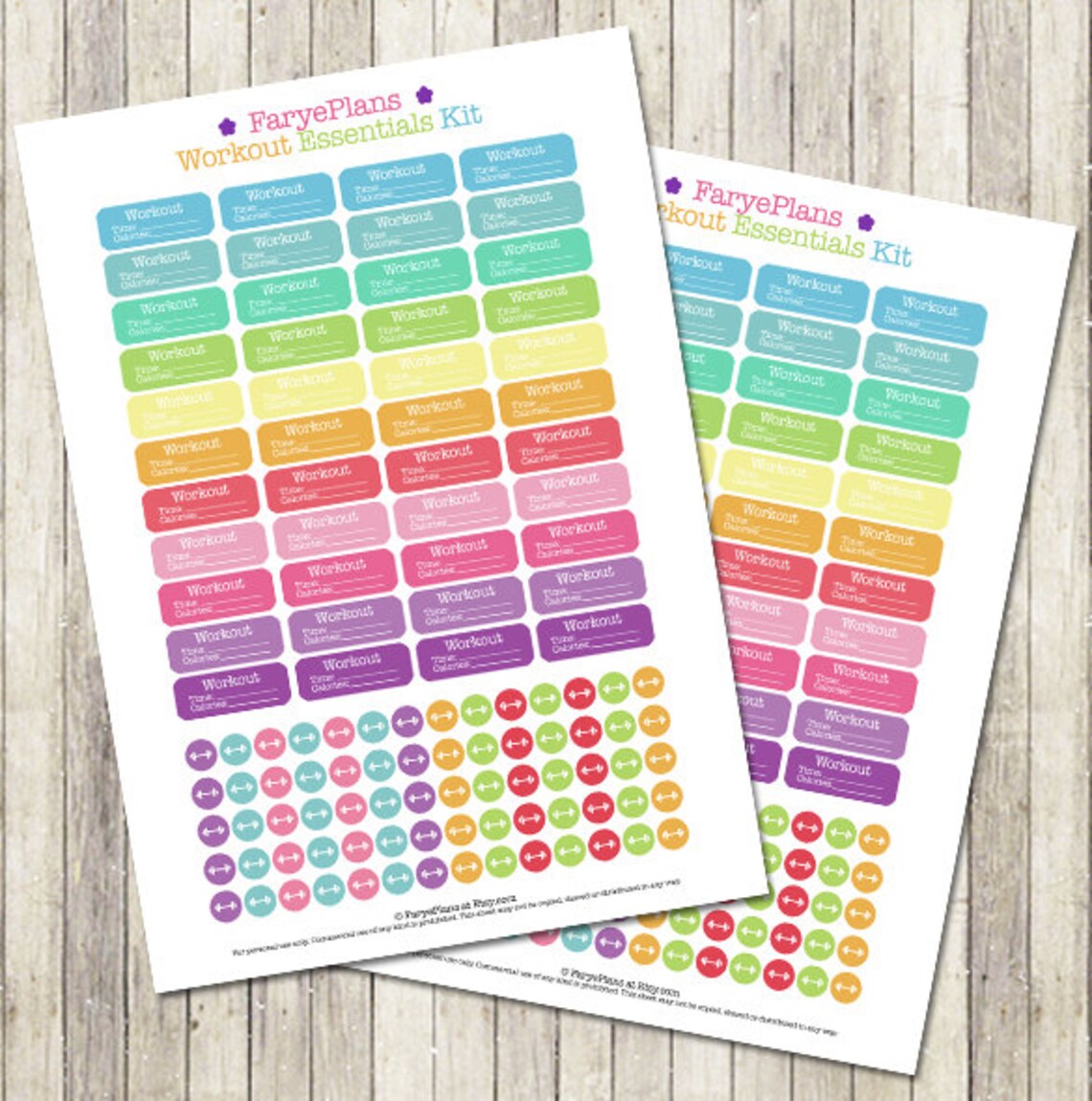 Workout Printable Planner Stickers / Gym Stickers for Erin | Etsy