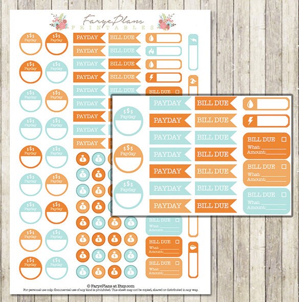 January Payday / Bill Printable Planner Stickers for Erin - Etsy