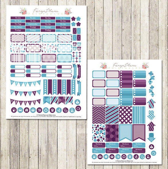 Teal 'n' Plum Printable Planner Stickers for Erin - Etsy