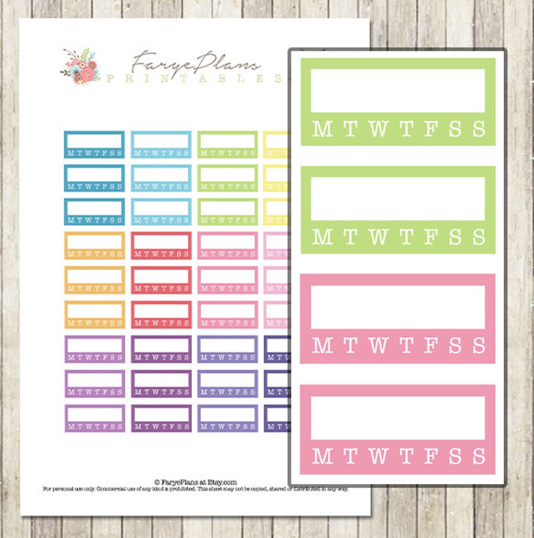 Stackable Daily Habits Sidebar Printable Planner Stickers for - Etsy
