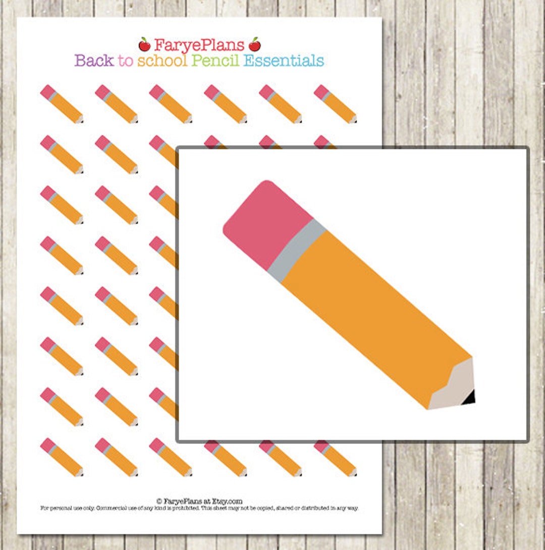 Printable Pencil Stickers for Studying, Teaching / Erin Condren ...