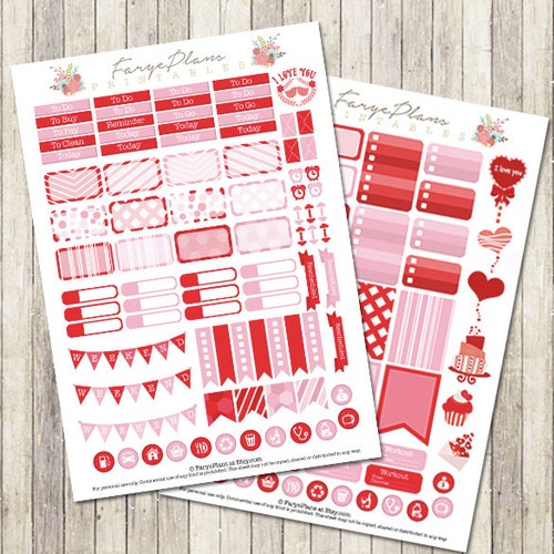 February Monthly Stickers Kit Printable PDF for Erin Condren | Etsy