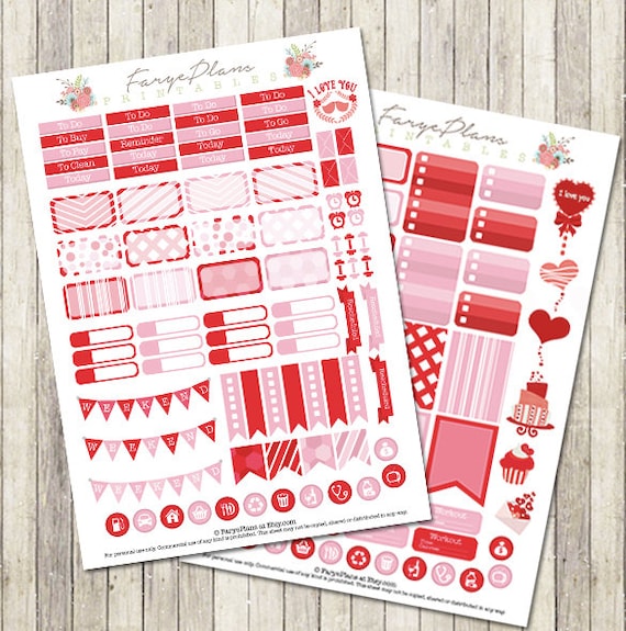 February Monthly Stickers Kit Printable PDF for Erin Condren | Etsy