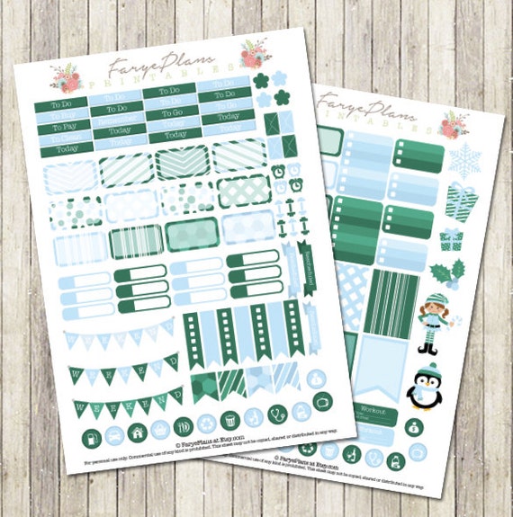 December Monthly Stickers Kit Printable PDF for Erin Condren | Etsy