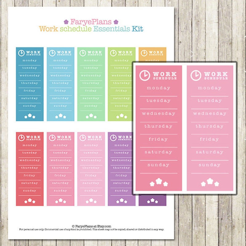 Work Planners Printable - Etsy