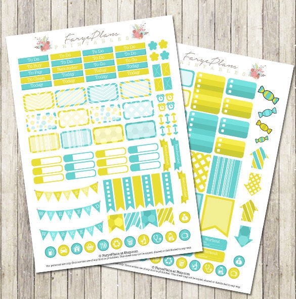 Peppermint printable planner stickers for Erin Condren | Etsy
