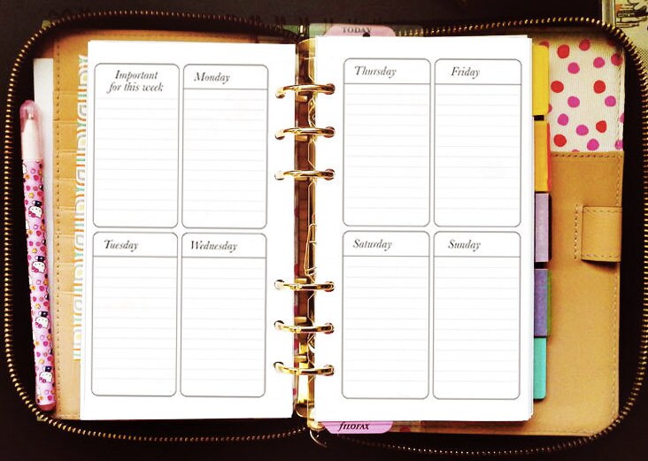 Printable Planner Inserts Personal Vertical Weekly for Kate - Etsy ...