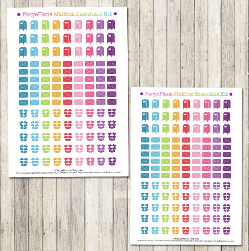 Mailbox Package Icons Printable Planner Stickers for Erin | Etsy